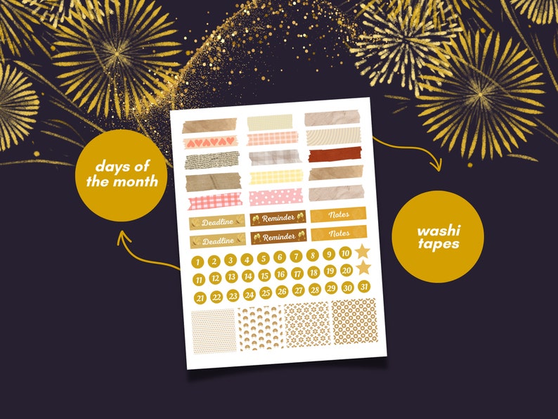 New Year Planner Stickers Printable Planner Stickers Holiday Labels ...