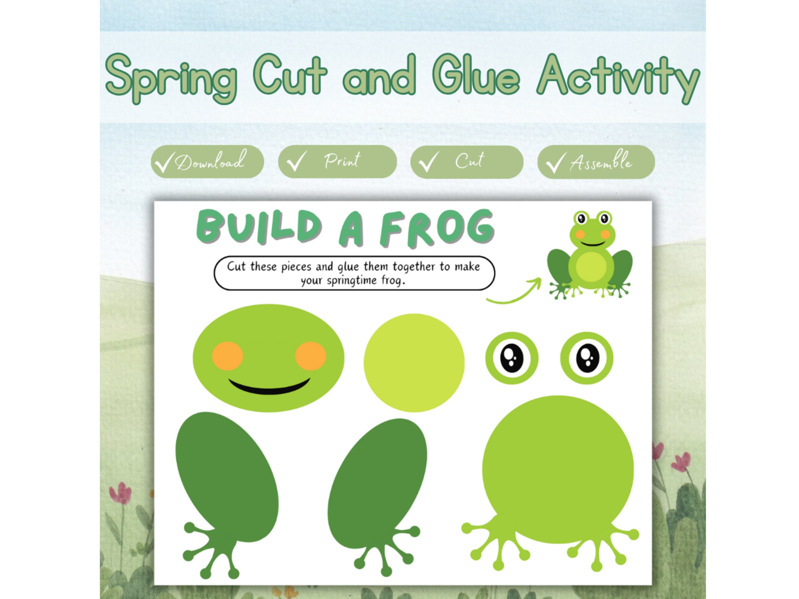 Fun Frog Building Activity Printable for Kids, Spring Craft Project - Etsy