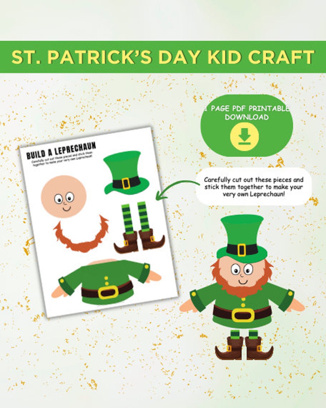 Adorable Build-a-leprechaun Craft, Printable, Spark St. Patrick's Day ...