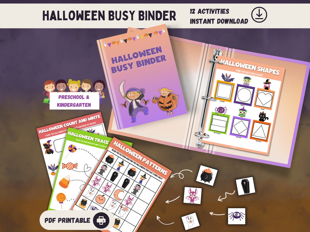 Learning Binder | Halloween Busy Book for Kids | Educational Quiet Time ...