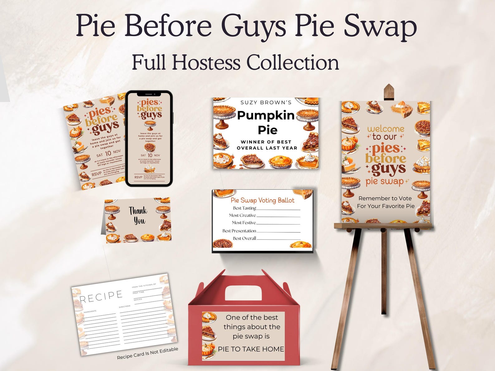Pies Before Guys Welcome Sign | Thanksgiving Pie Swap Decor for Girls ...