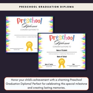 Editable Preschool Graduation Bundle, Preschool Graduation Invitation ...