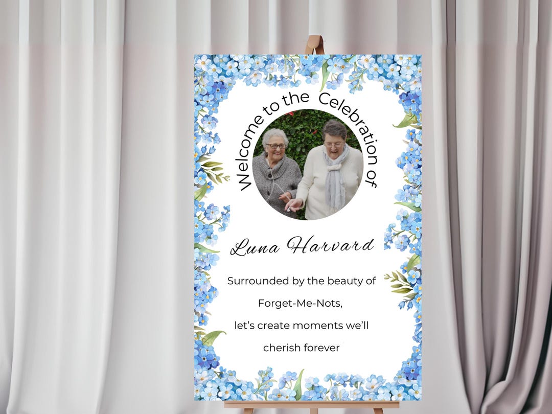 Forget Me Nots Welcome Sign | Floral Greet Your Guests | Custom Sizes ...