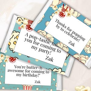 Celebration Microwave Popcorn Wrapper Trio | Editable Teal Template for ...