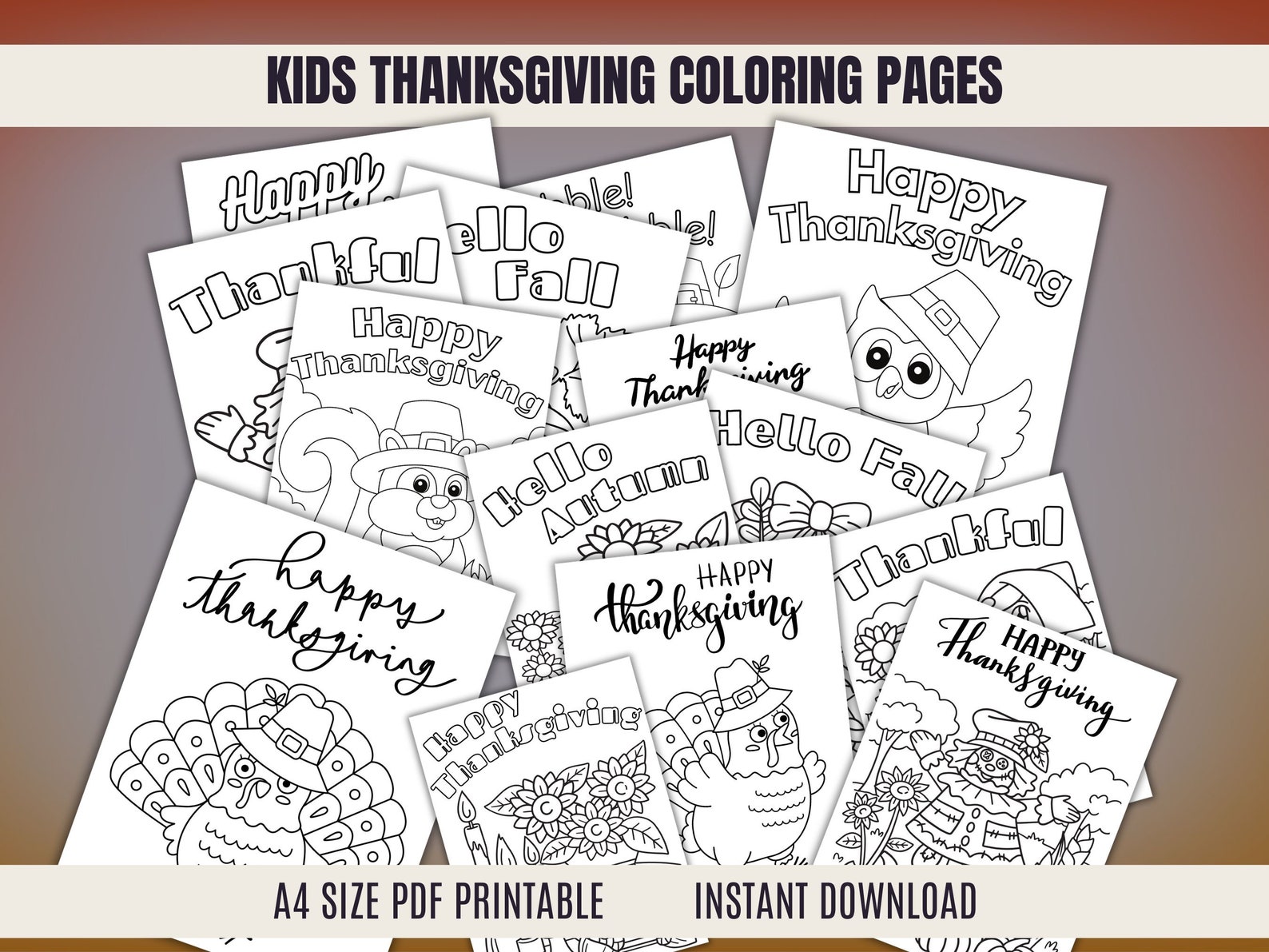 Thanksgiving Kids Coloring Page | I Am Thankful for Printable | Kids ...