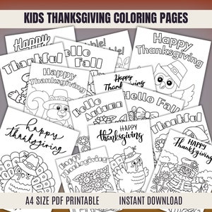 Thanksgiving Kids Coloring Page | I Am Thankful for Printable | Kids ...