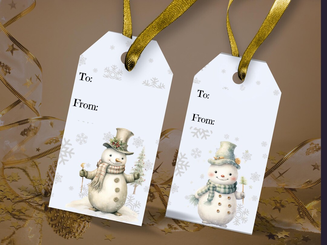 Snowmen Gift Tags | Holiday Gift Labels Printable | Christmas Present ...