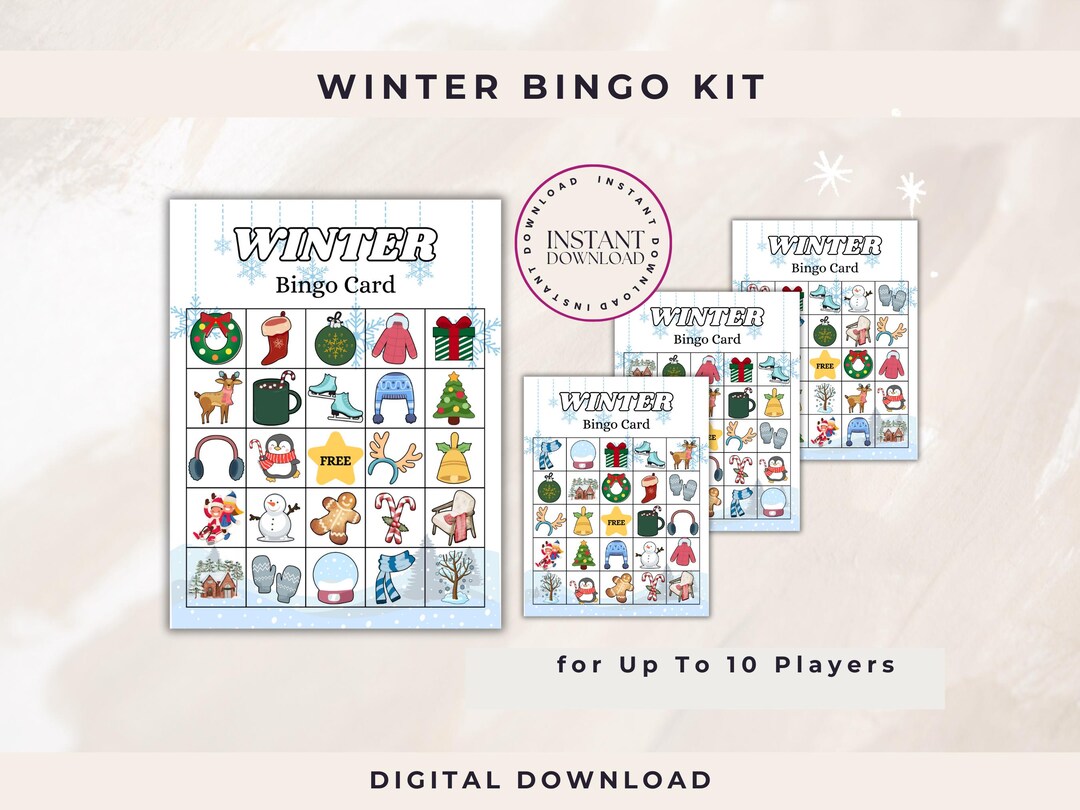 Winter Bingo Game Kit: Holiday Family Fun (digital Download) - Etsy