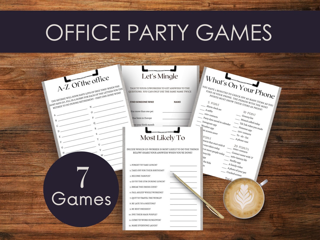 Office Party Games Bundle, Printable Work Team Building Activities ...