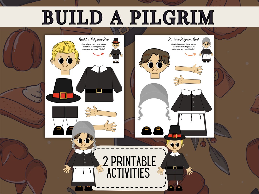 Build A Pilgrim | Thanksgiving Craft Kit for Kids | DIY Pilgrim ...