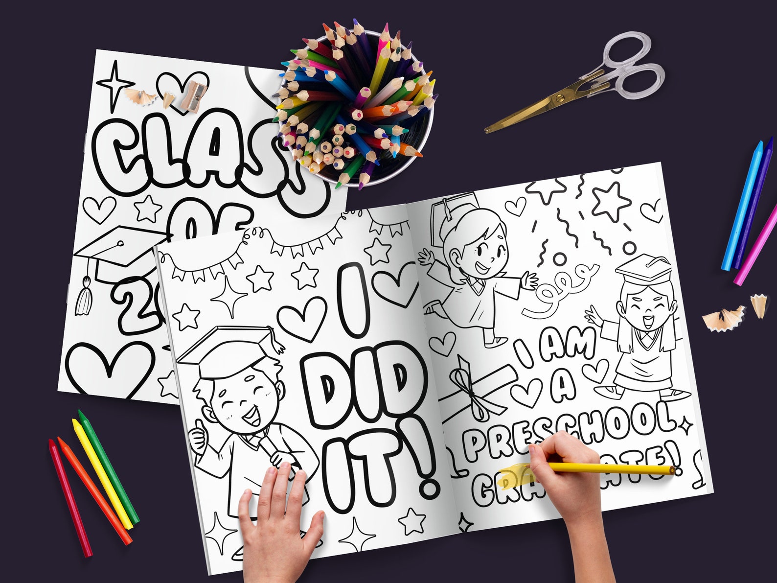 Preschool Graduation Coloring Pages Graduation Coloring Sheets Class of 2024 Graduation Pdf ...