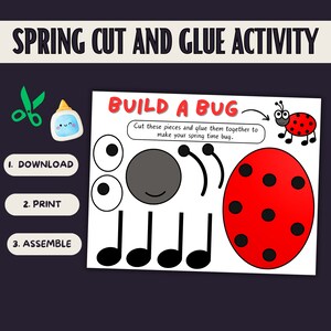 Spring Ladybug Cut & Glue DIY Kit Fun Craft for Kids - Etsy