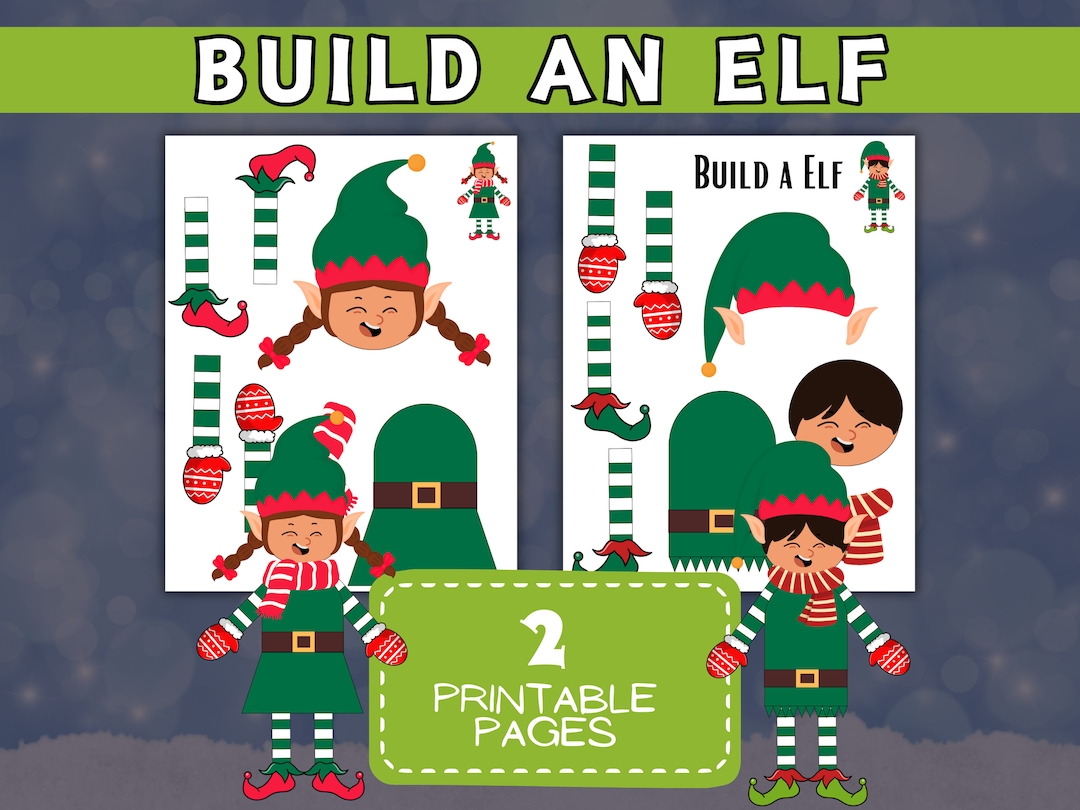 Build an Elf Children's Activity Printable - Fun Cut & Glue Craft for ...