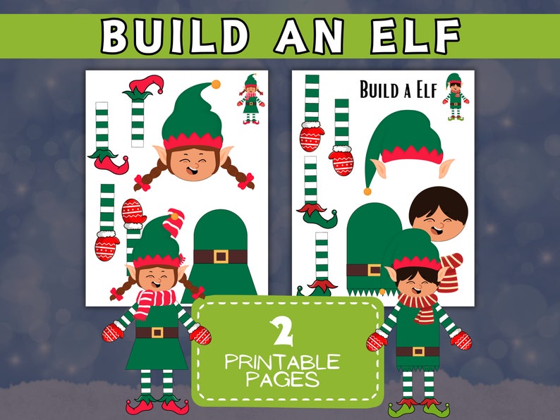 Build an Elf Children's Activity Printable - Fun Cut & Glue Craft for ...