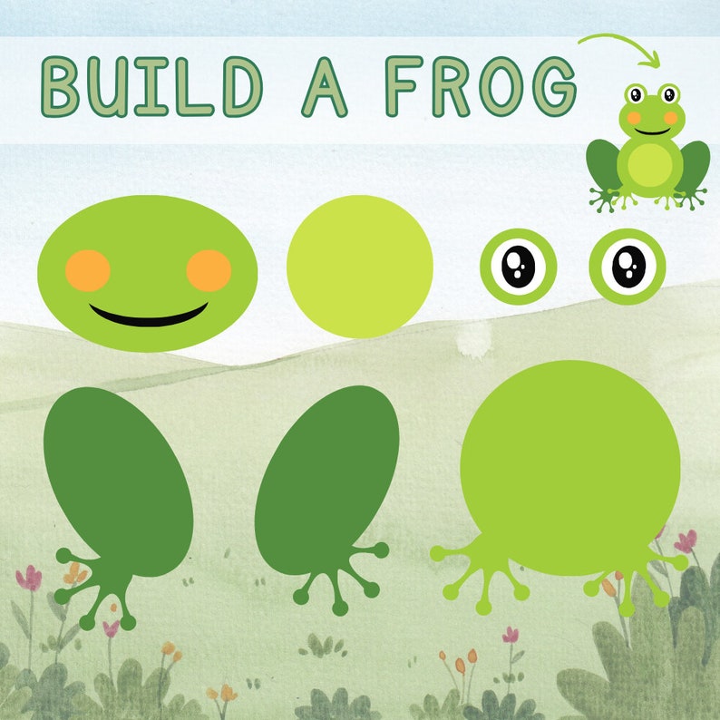 Fun Frog Building Activity Printable for Kids, Spring Craft Project - Etsy