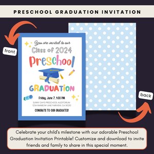 Editable Preschool Graduation Bundle, Preschool Graduation Invitation ...
