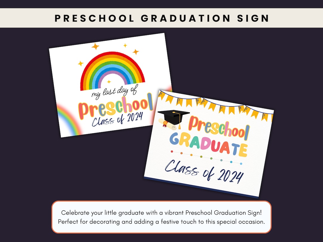 Preschool Graduation Photo Prop | Goodbye Preschool | Graduation Class ...