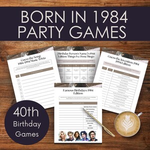 Birthday Party Games Born in 1984 Party Game 40th Birthday Fun ...