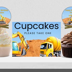 Construction Themed Buffet Cards - Editable Place Cards for Kids Party ...