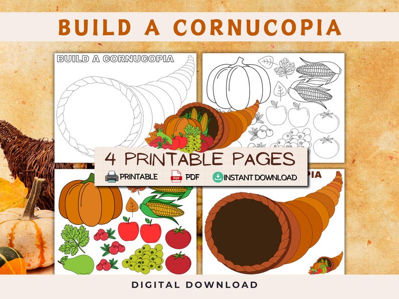 Build a Cornucopia: Kids Crafts for Fall Decor, Horn of Plenty DIY ...