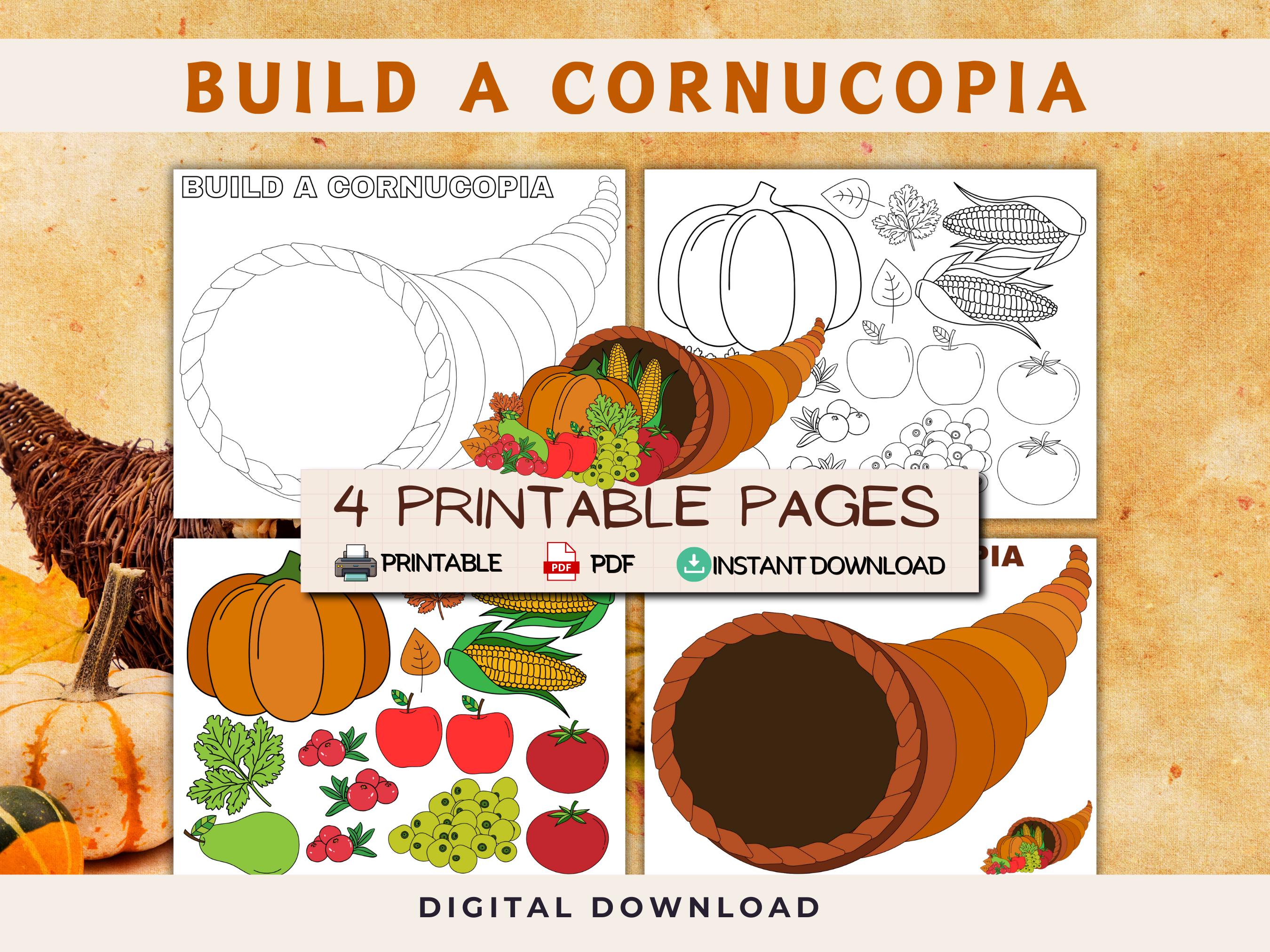 Build a Cornucopia: Kids Crafts for Fall Decor, Horn of Plenty DIY ...