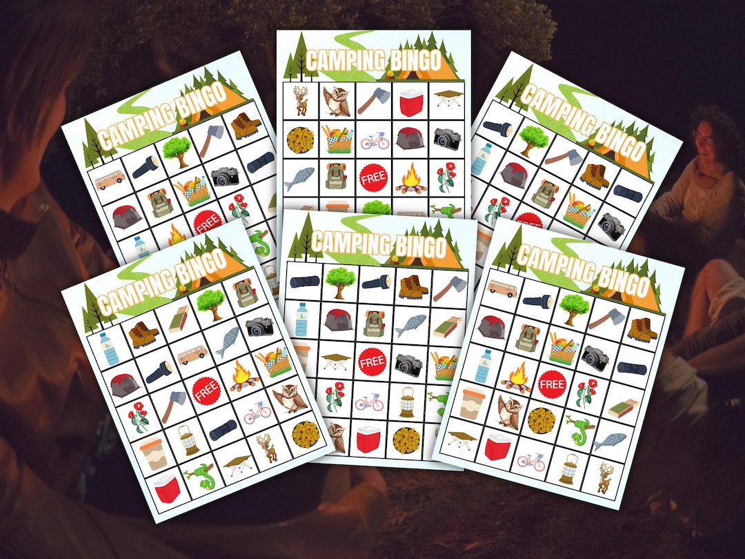 Camping Bingo Cards - 10 Printable Nature Bingo Cards - Outdoor ...