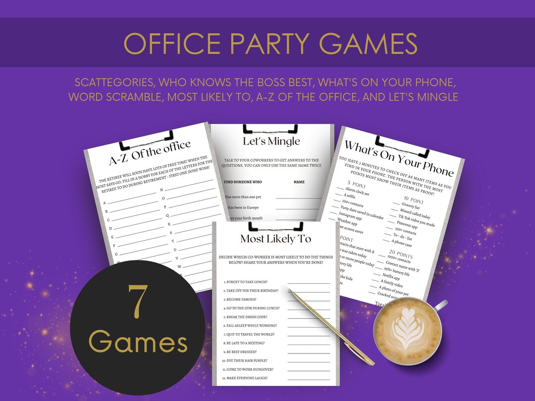 Office Party Games Bundle, Printable Work Party Games, Team Building ...