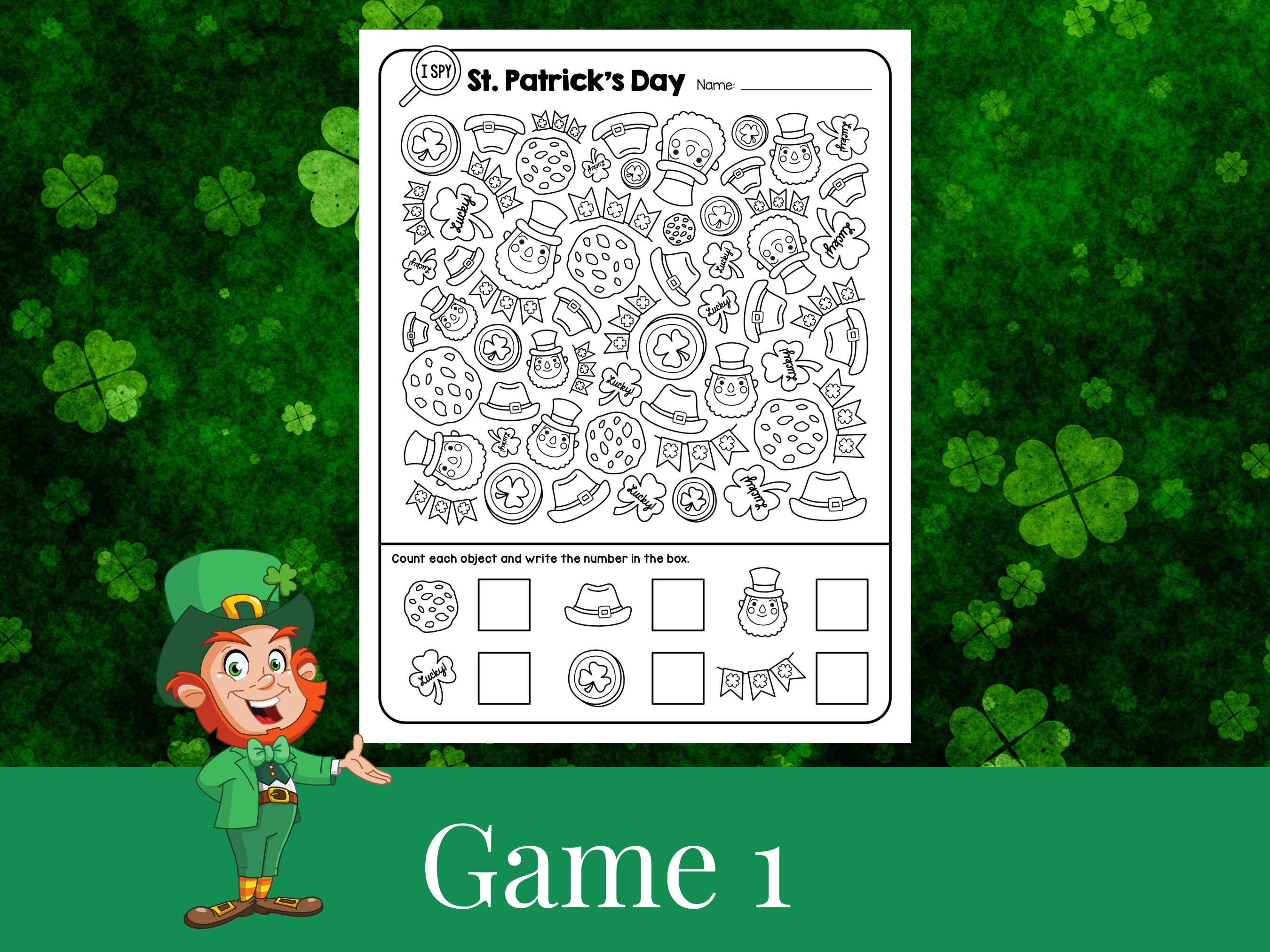 Printable St Patricks Day Games, I Spy: St. Patrick's Day Edition ...