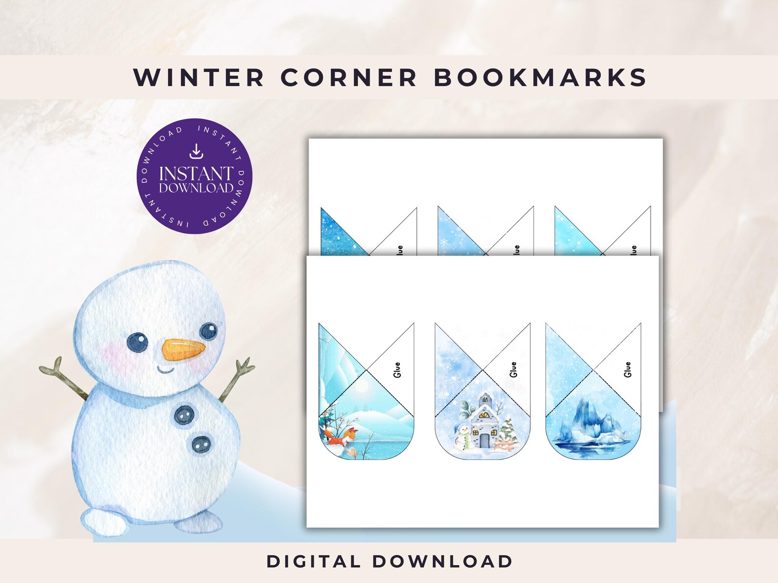 Winter Corner Bookmarks Printable | Easy Kids Craft for Reading Lovers ...