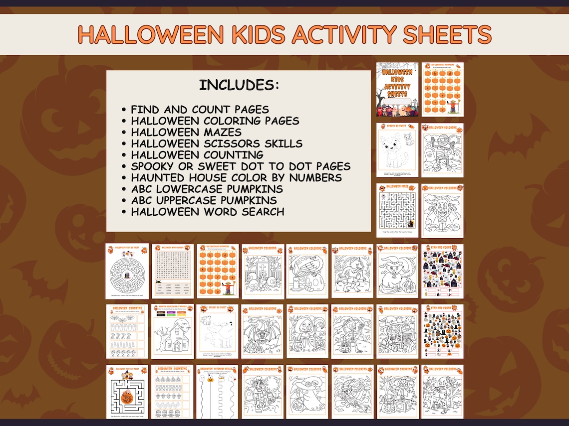 Halloween Kids Activity Sheets| Coloring Pages | Printable Halloween ...