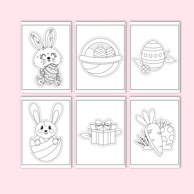 DIY Easter Coloring and Cut Out Pages Kids Craft Project - Etsy