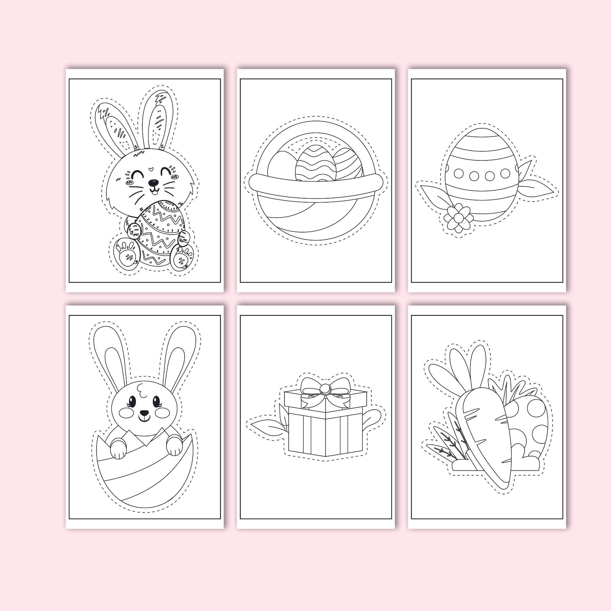 DIY Easter Coloring and Cut Out Pages Kids Craft Project - Etsy
