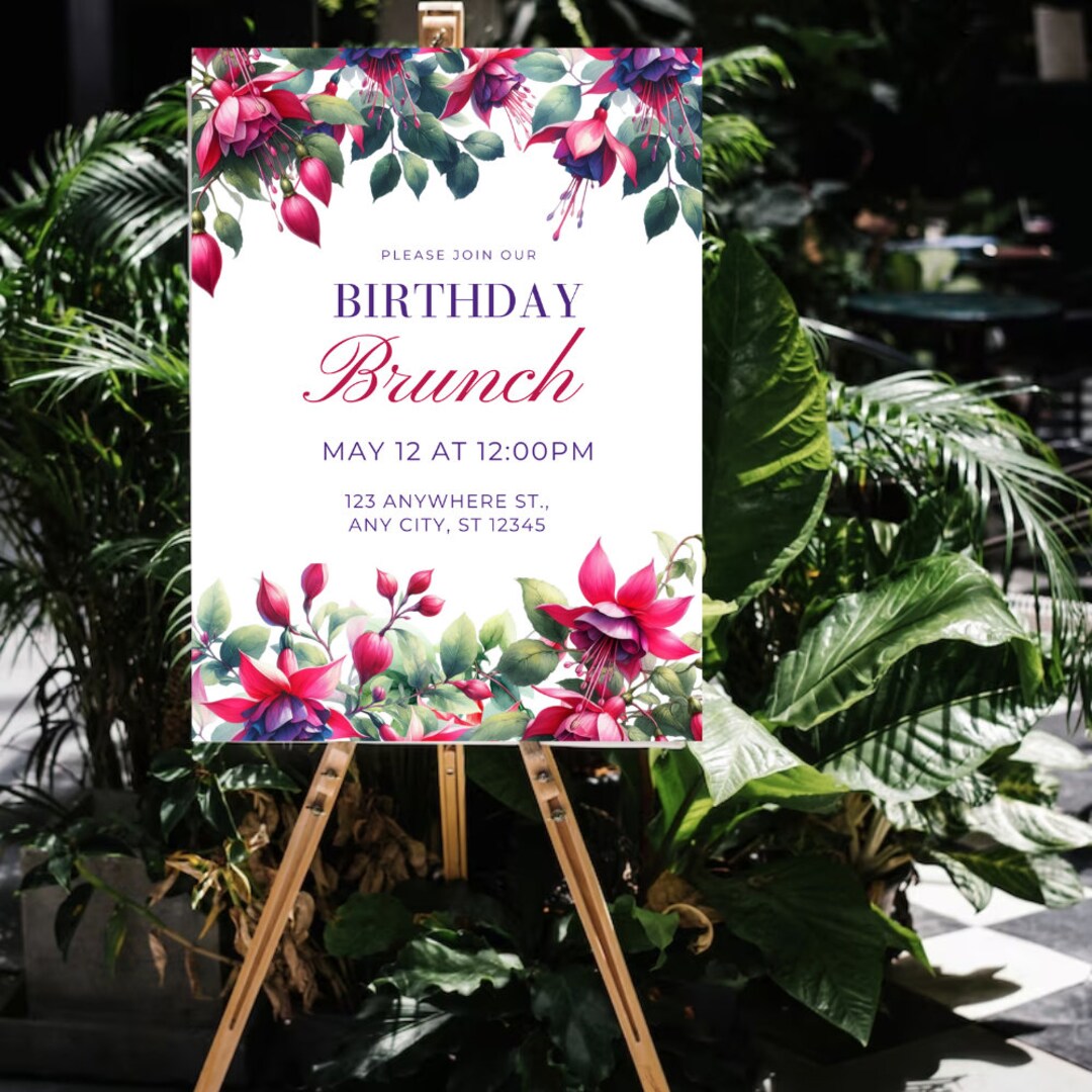 Birthday Welcome Sign Digital Download 24 X36 Printed Instant Download ...