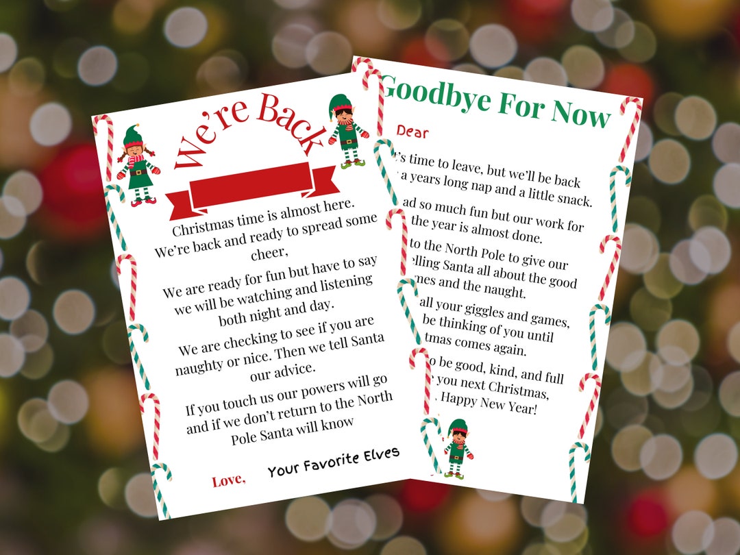 We Are Back Elf Letter Editable DIY Editable Template Christmas We're ...