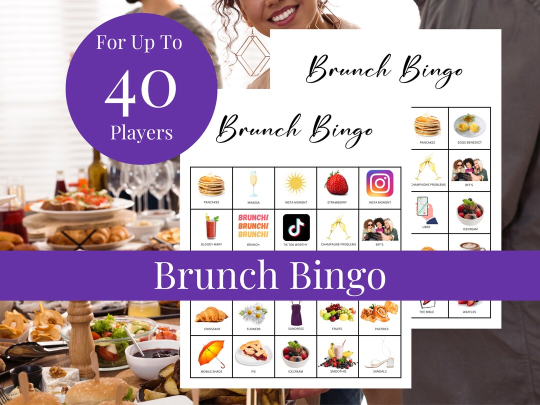 Brunch Bingo Mother Day Brunch Activity up to 40 Players Party Game for Adults - Etsy