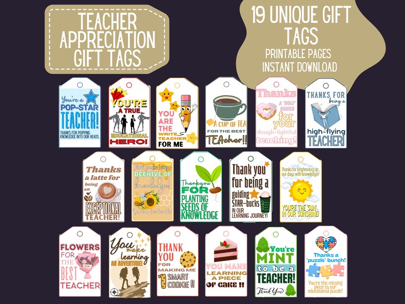Teacher Appreciation Gift Tag Teacher Appreciation Week Teacher ...