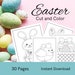 DIY Easter Coloring and Cut Out Pages Kids Craft Project - Etsy