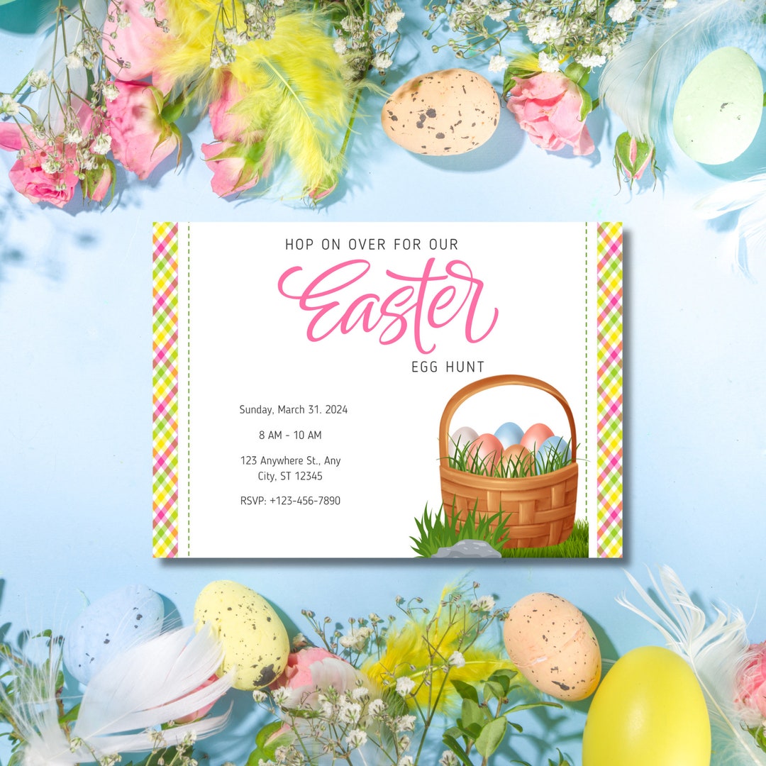 Easter Invitation Template Editable in Canva Digital and Printable ...