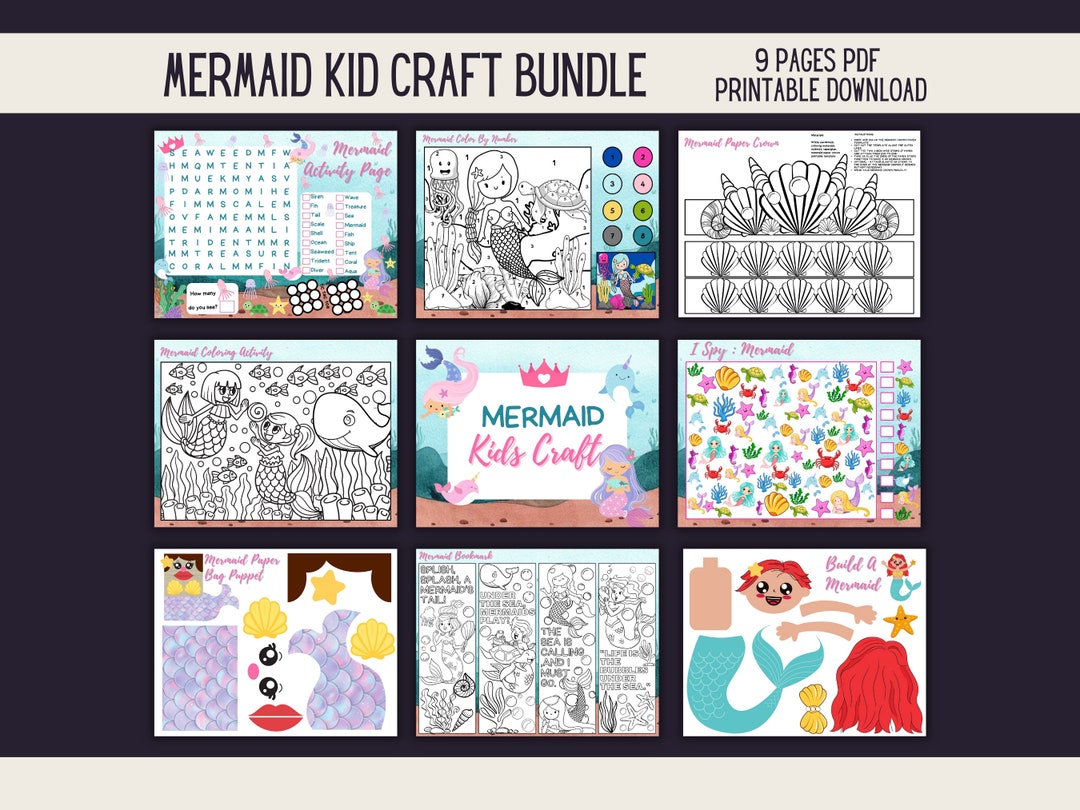 Mermaid Kid Craft Bundle | Under the Sea Crafts | Water Nymph Bookmarks ...