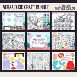 Mermaid Kid Craft Bundle | Under the Sea Crafts | Water Nymph Bookmarks ...