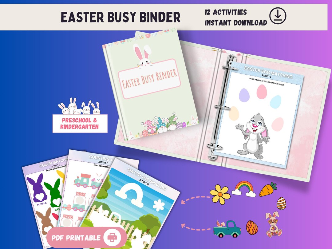 Easter Busy Binder | Printable Quiet Book for Preschool and ...