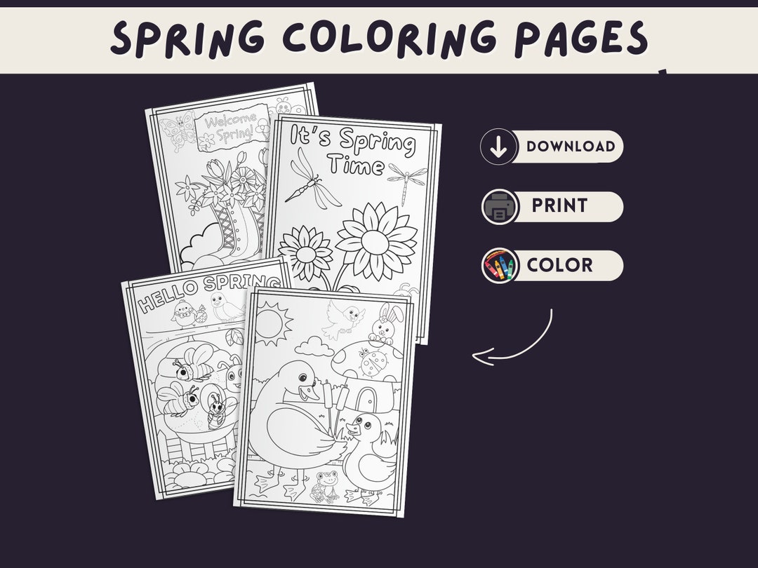 Preschool Spring Coloring Pages | Mamas and Babies Kit | Party Activity ...