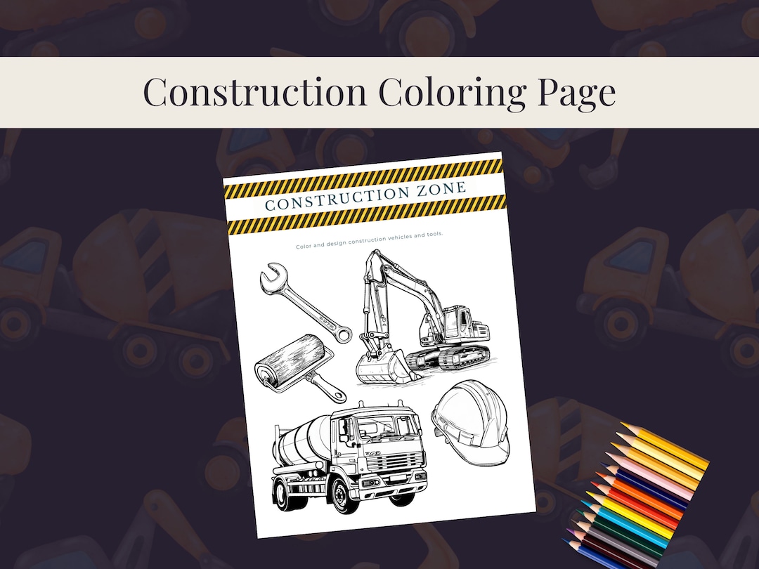 Construction Coloring Page | Kids Coloring Pages | Pdf Digital ...