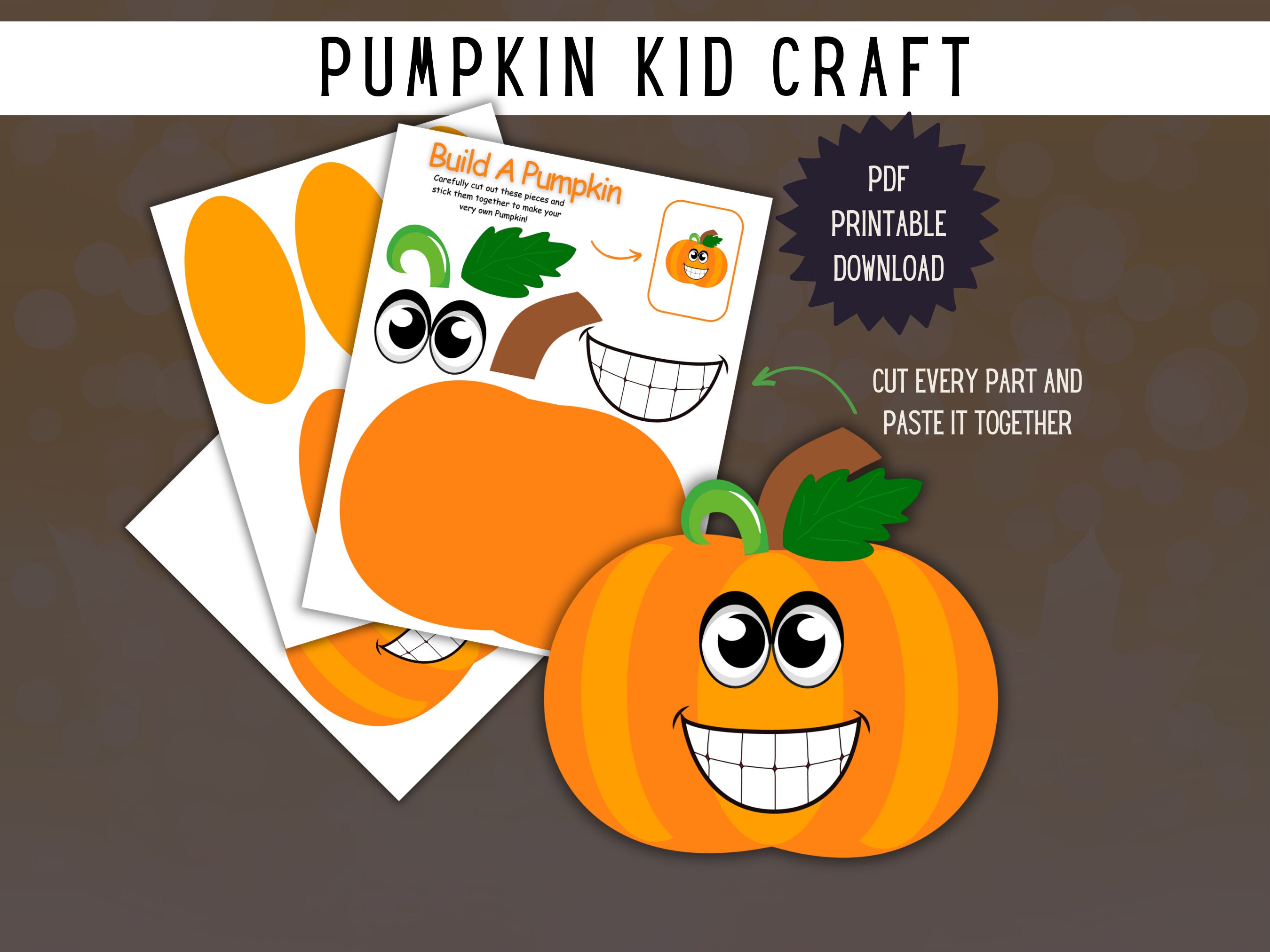 Halloween Build a Pumpkin Kid Craft | Make a Pumpkin | Printable Cut ...