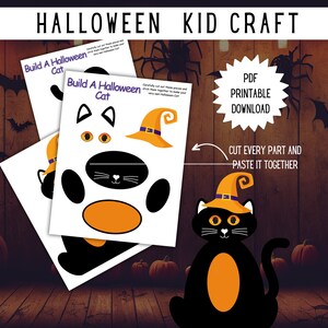 DIY Black Cat Halloween Craft Kit | Printable Cut & Glue Activity | Fun ...