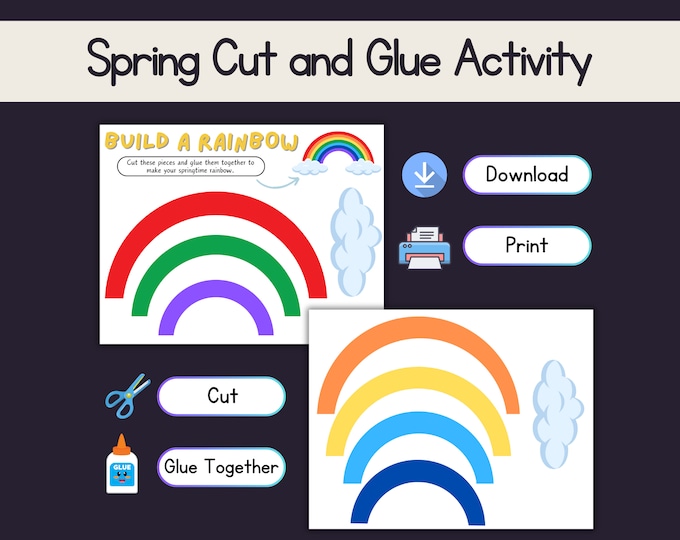 3D Rainbow Craft Template to Help Kids Learn Rainbow Colors, Printable ...