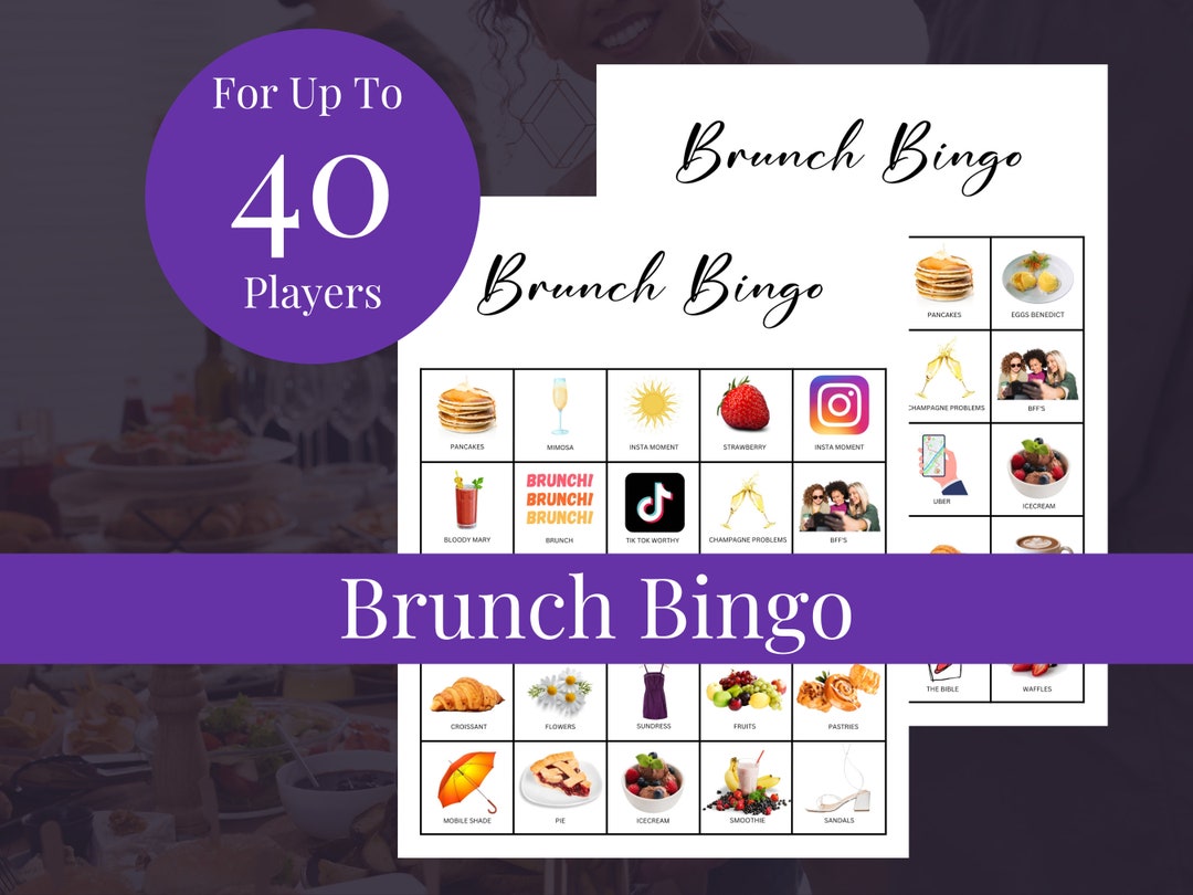 Brunch Bingo Mother Day Brunch Activity up to 40 Players Party Game for ...