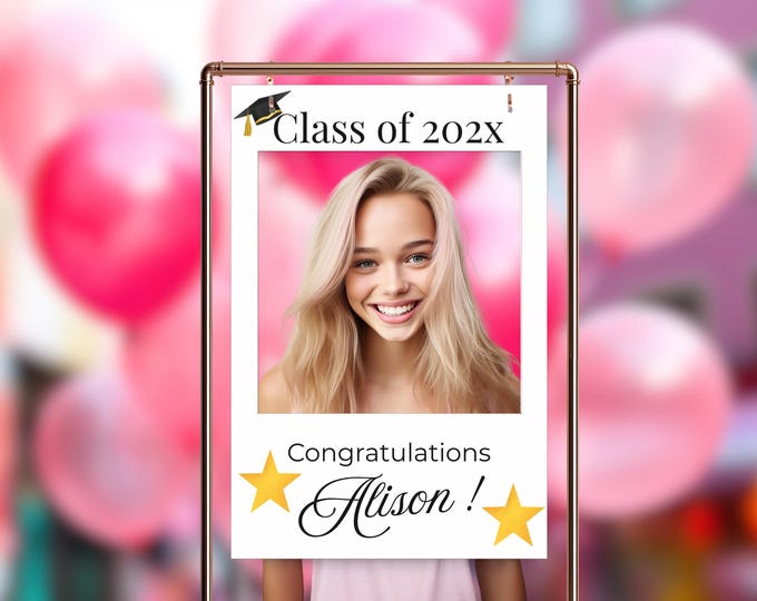 Graduation Selfie Frame, Chalkboard Photo Prop Poster Sign, Selfie ...