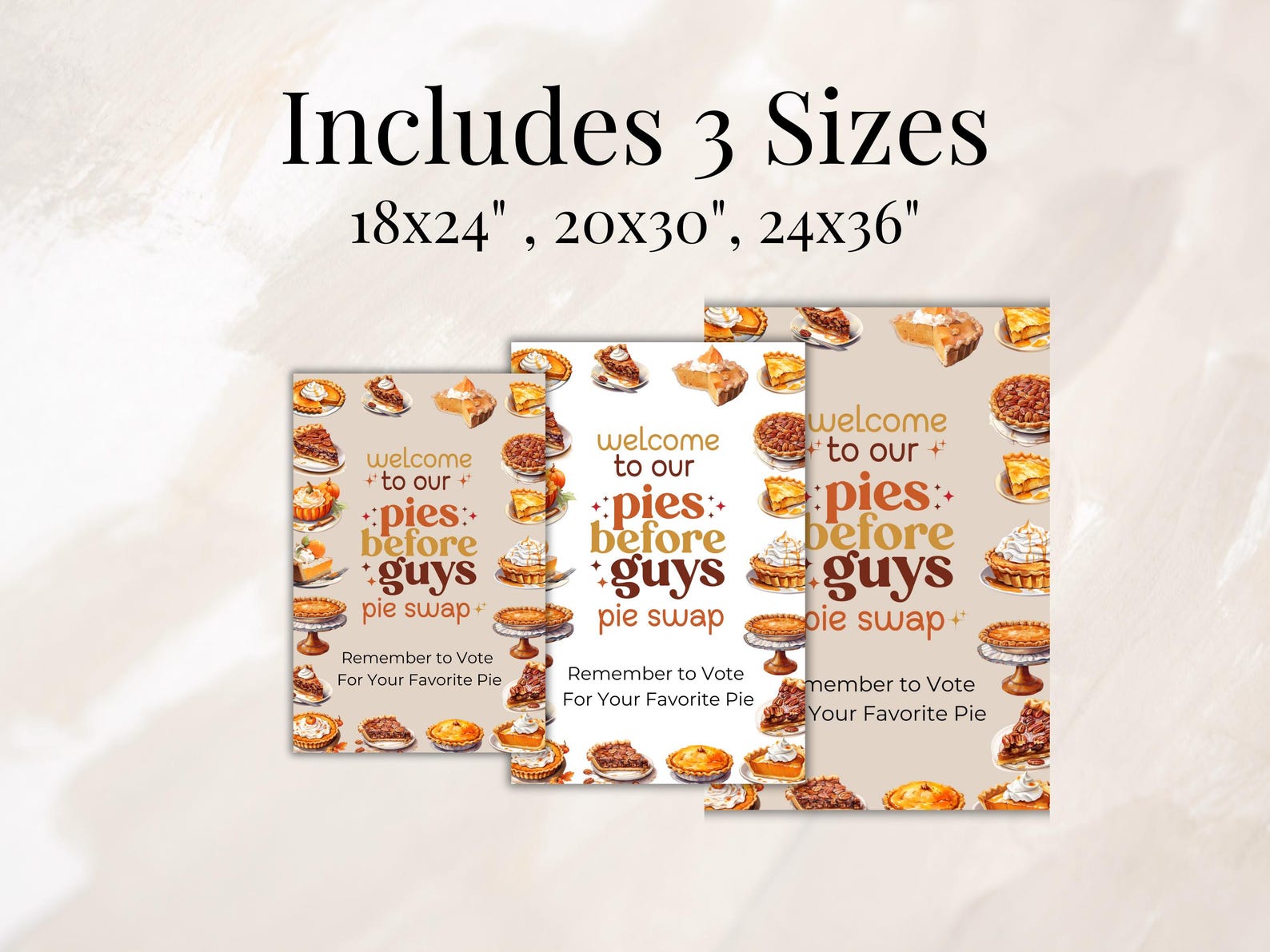 Pies Before Guys Welcome Sign | Thanksgiving Pie Swap Decor for Girls ...