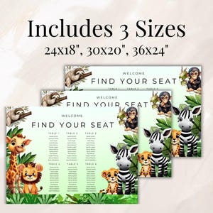 Safari Animal Seating Chart | Editable Template | Instant Download ...